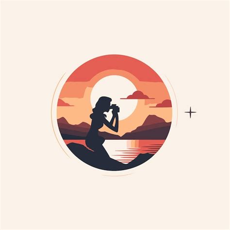 Premium Vector Silhouette Of A Girl On The Beach At Sunset Vector