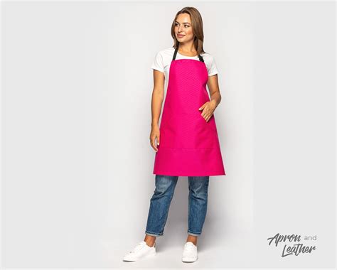 Apron Pink Woman Apron Pink Apron Etsy
