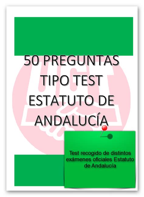 Recursos Ope50 Preguntas Tipo Test Sobre Estatuto AutonomÍa De AndalucÍa