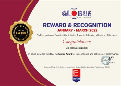 Manmohan Singh Chauhan On Linkedin Globusinfocomlimited Awards