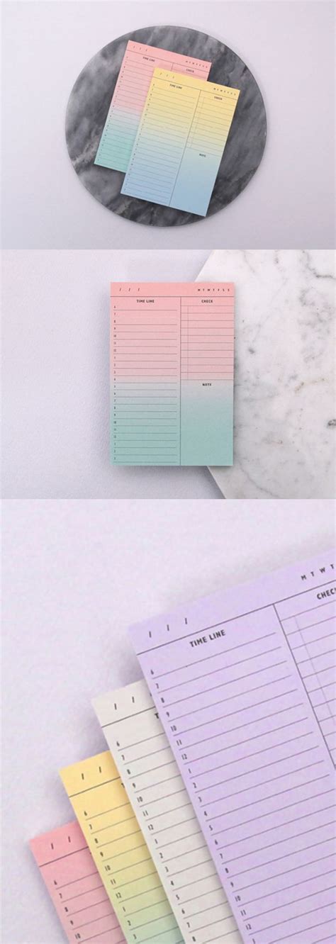 Daily Timeline Planning Notepad Note Pad Trendy Office Supplies
