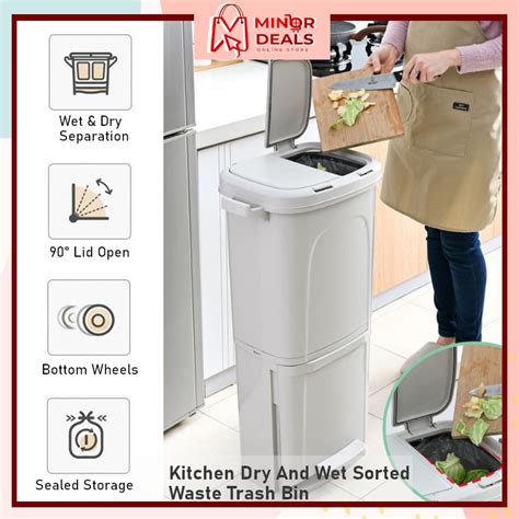 Garbage Classification Kitchen Dry And Wet Sorted Waste Trash Bin