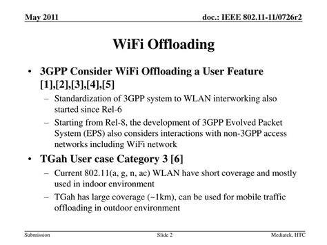 PPT Data Rate Requirement Of WiFi Offloading In TGah PowerPoint Presentation ID