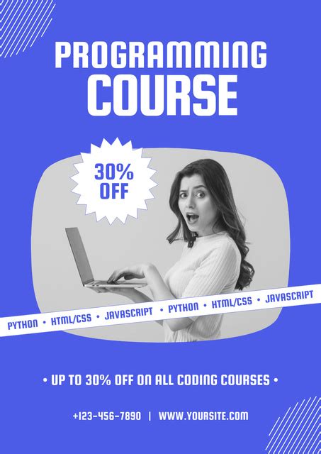 Programming Course With Discount Online Poster A2 Template Vistacreate