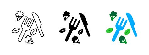 건강한 다이어트 아이콘입니다 균형 잡힌 영양 벡터 그림 건강한 식습관을 위한 유기농 식품 및 웰빙의 상징 포크 나이프 신선한