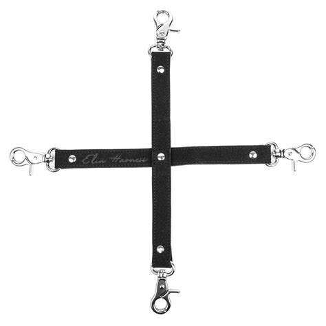 4 Way Cross Strap Connectors For Hands And Ankles Faux Leather Bdsm