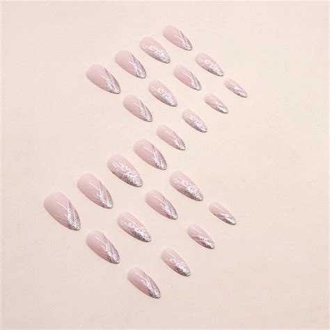 Fofosbeauty 24pcs Press On False Nails Tips Almond Fake Acrylic Nails