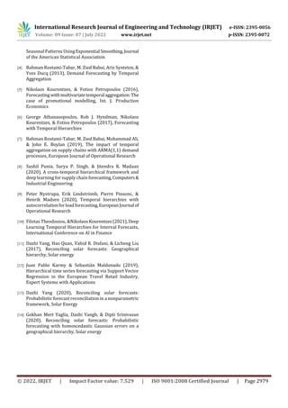 Hierarchical Forecasting And Reconciliation In The Context Of Temporal