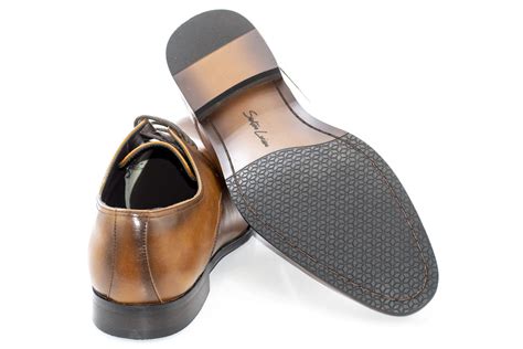 Cognac Polished Plain Toe Derby Shoes — Dolce Vita Men