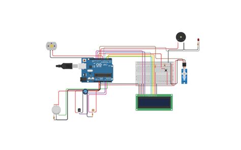 circuit design pendeteksi kebakaran tinkercad