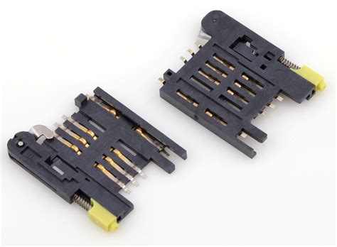 Sim Card Holder Push Button Type W O Pegs With Switch Pitch End End 24 60mm PSIMC9 06 COS 6