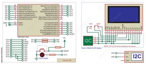 Vector Schematic Diagram Of An Electronic Device On The Arduino I2c