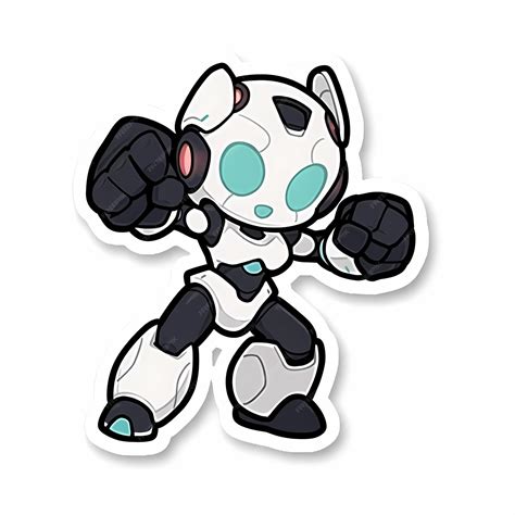 Premium Ai Image Minimal Japanese Kawaii Robot Chibi Anime Vector Art Sticker With Clean Bold