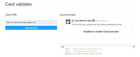 Timeout Error When Passing Twitter Card Validator Issue Nuxt Content GitHub