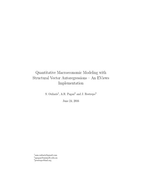 Quantitative Analysis In Eviews Using Structural Var Svar Analysis Pdf Vector