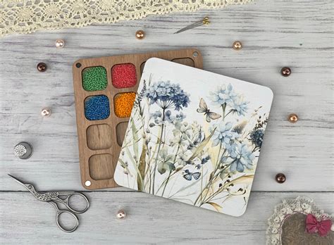 Seed Bead Organizer Bead Sorting Tray Wooden Box For Beads Beading