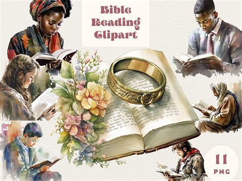 Reading Bible Bible Scripture Word Of God Stationery Clip Art