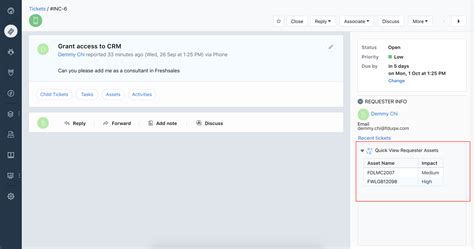 Freshservice Quick View Requester Assets Integration Freshworks