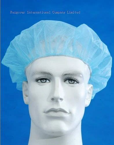 SSWW Blue Non Woven Disposable Bouffant Cap Non Woven 21 Inch 12 GSM At