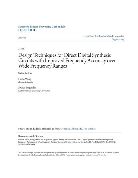 PDF Design Techniques For Direct Digital Synthesis Circuits DOKUMEN