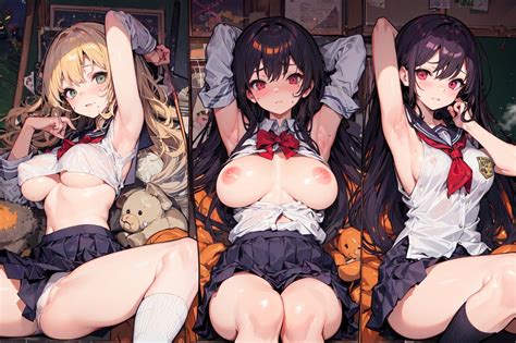 AIイラスト CG集巨乳美少女はドスケベな服で自分からおっぱいと脇を見せなければいけない校則 RJ01056080