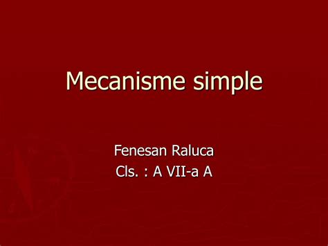 Ppt Mecanisme Simple Powerpoint Presentation Id 674248