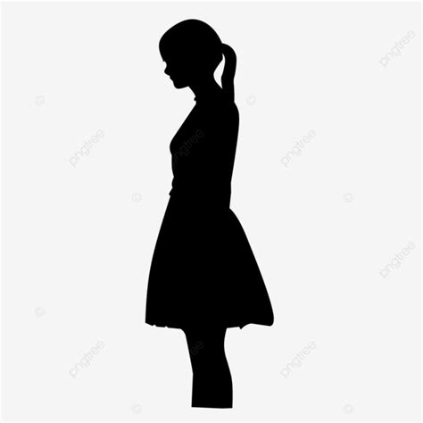 Silueta De Niña De Vector Lateral Png Silueta De Niña Silueta Chica