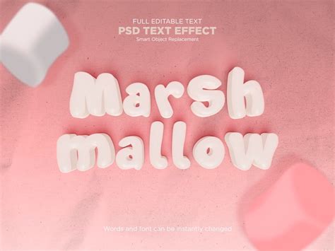 Premium Psd Marsh Mallow Text Effect