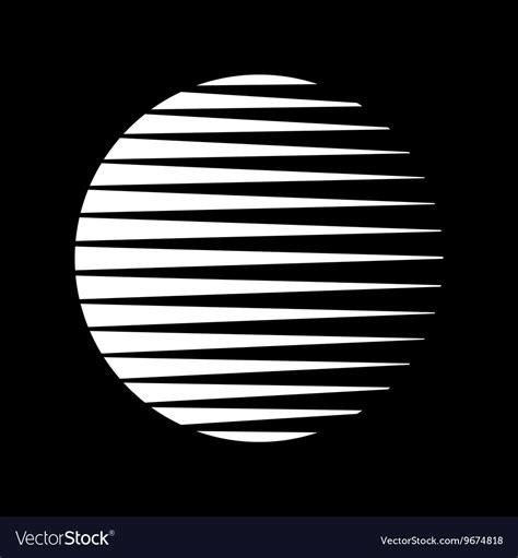Round Circle Triangle Lines Halftone Style White Vector Image
