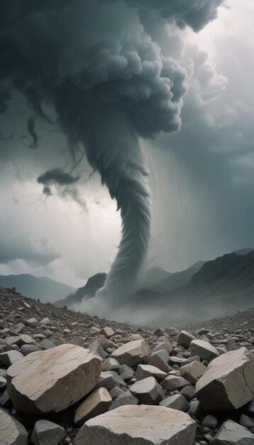 Powerful Tornado Effects Destructive Winds And Debris Creating A