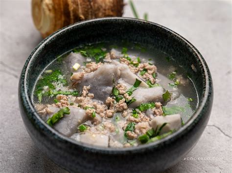 Cách Nấu Canh Khoai Mỡ Thịt Bằm Ngon