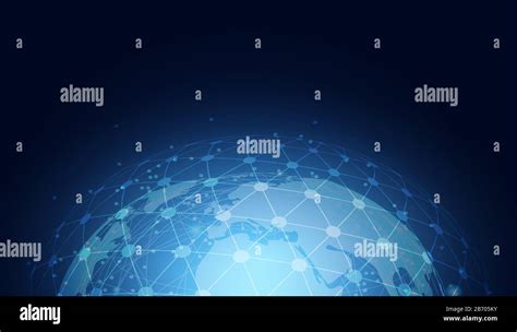 Abstract Technology Concept Global Circle Connection Futuristic Earth Vector Illustration Stock