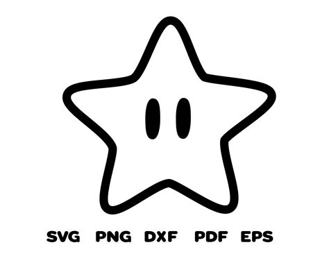 Super Mario Star Star Outline Svg Png Dxf Cricut Etsy