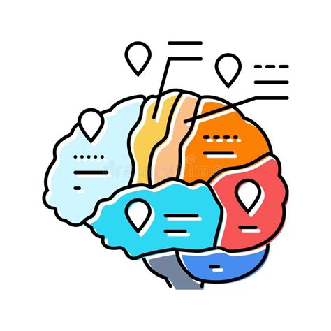 Brain Mapping Neuroscience Neurology Color Icon Vector Illustration