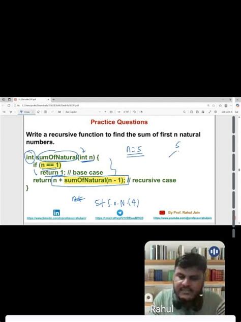 Learning Recursion With C And Dsa From Prof Rahul Jain Khushi