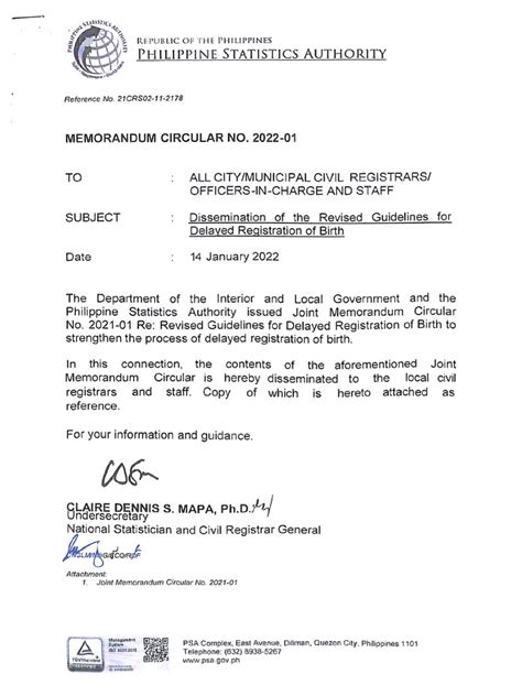 Mc No 2022 01 Dissemination Of The Revised Guidelines For Delayed