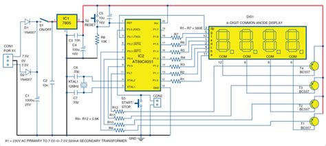stopwatch circuit with explaination full diy project