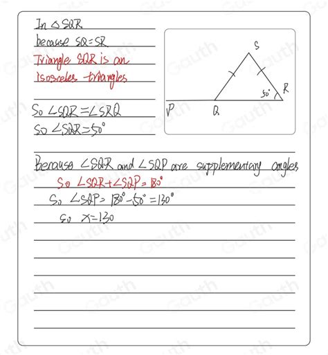 Solved Diagram Not Accurately Drawn Pqr Is A Straight Line Sq Sr Work Out The Size Of Angle