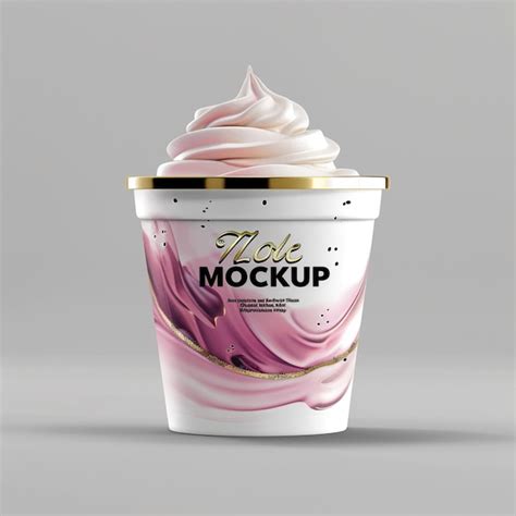 Ice Cream Packaging With Luxury Template And Mockup Premium Ai