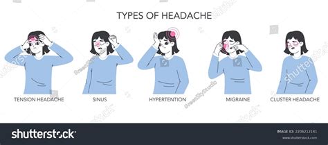 Headache Location Migraine Types Infographic Person เวกเตอรสตอก