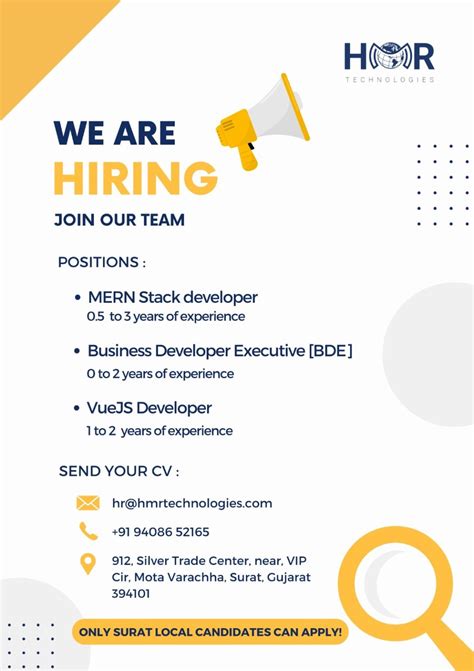 Hiring Hiringpost Hiringalert Hmr Technologies