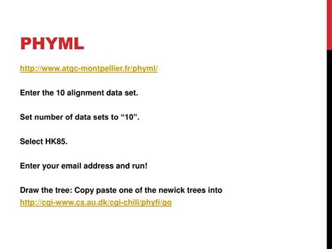 Ppt Mle Phyml Phylip And Raxml Powerpoint Presentation Free Download Id2482155