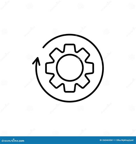 Recovery Gear Line Icon Backup Data Sign Restore Information Symbol