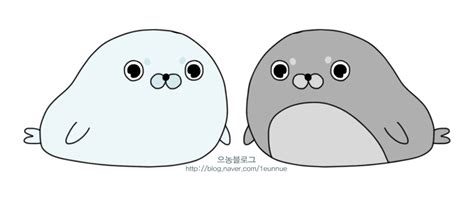 하얀 하프물범 And 물개 캐릭터 그리기 ＃ 손그림 일러스트 네이버 블로그
