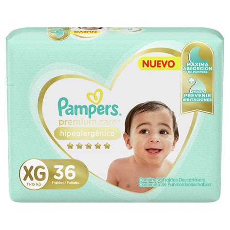 Pañales Pampers Premium Care Hipoalergénico Xg 36 Un Vea