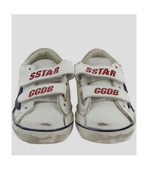 Golden Goose Logo Embroidered Leather Sneakers In Gray Lyst
