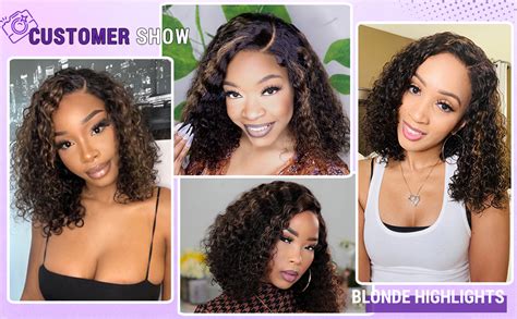 Luvme Hair Blonde Highlight Curly Lace Front Wig Human