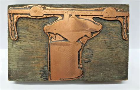 ANCIEN TAMPON MATRICE Imprimerie En Cuivre Plomb Et Bois Oiseau