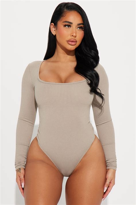 Sydney Scoop Neck Bodysuit Stone Fashion Nova