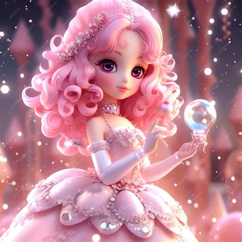 Premium Photo A Super Cute Fantasy Girl Full Body And Curly Hair In
